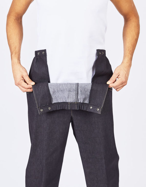Elastic waist adaptive jeans for men - Mode Ézé Plus